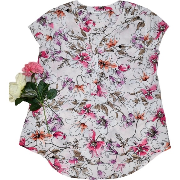 croft & barrow | Tops | Ladies Medium Floral Croft Barrow Top Deep ...